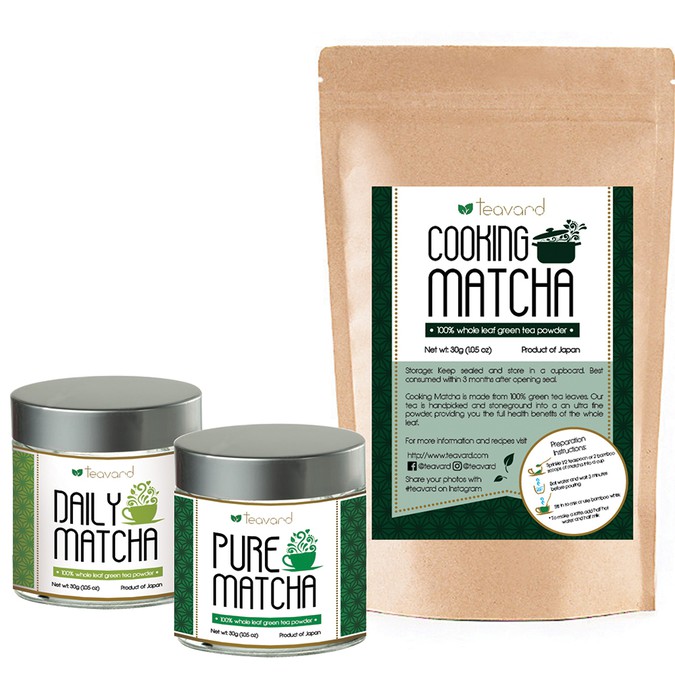 Create matcha green tea labels for startup tea brand | Product label ...
