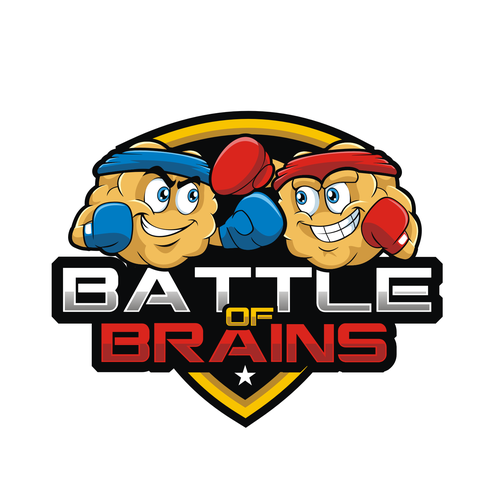 Create two humanized brains fighting against each other for the quiz ...