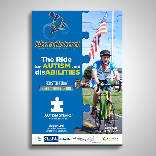 Re-Design Poster for Autism and disABILITY Charity Bike Ride | Poster ...