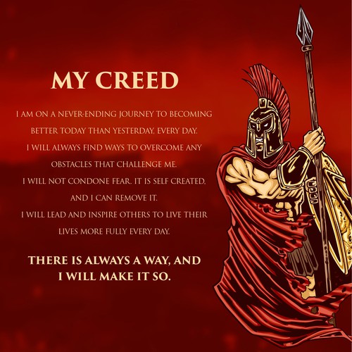 Designs | My Creed - Spartan Warrior | Illustration or graphics contest