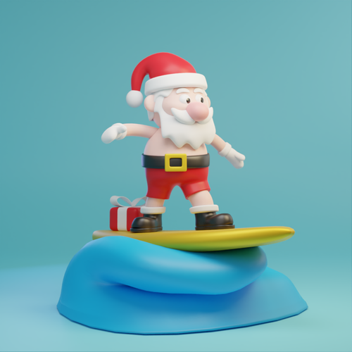 Designs | Surfing Santa with good vibes to be used for a Christmas ...
