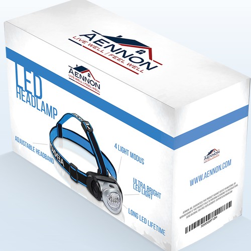 Create A **LED Headlamp Flashlight** Packaging Design To Be Seen All ...