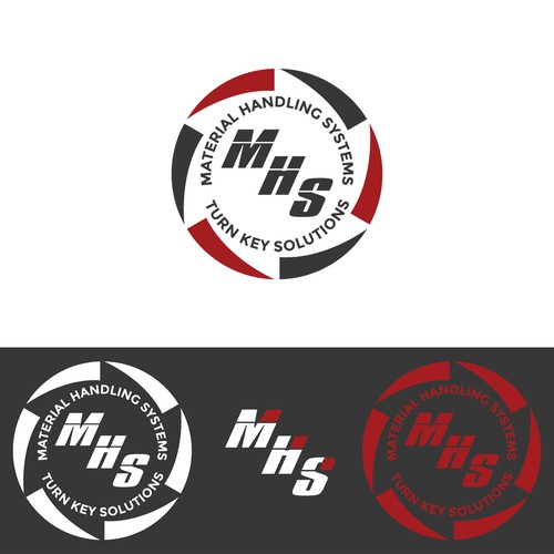Create a clean, high-tech logo for MHS, Material Handling Systems ...