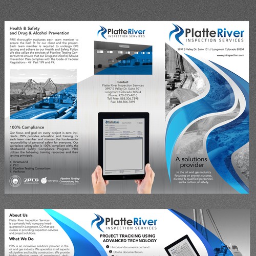 Create an awe inspiring brochure for our oilfield/pipeline inspection ...