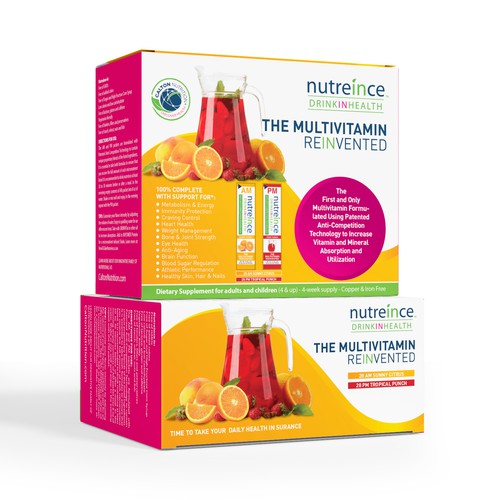Redesign Our Patented Multivitamin Drink Mix | Product label contest