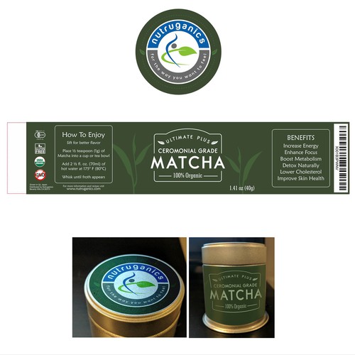 Create a clean high end label for Organic Matcha Green Tea | Product ...