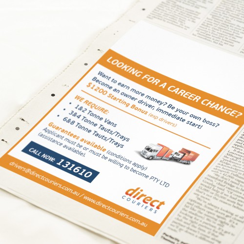 Driver wanted advertisement | Postcard, flyer or print contest