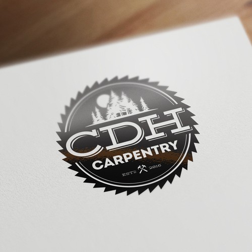 Create a trendy logo for timber frame construction company in a scenic ...