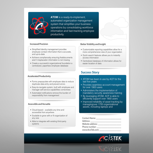 Design a Polished One Pager for Cutting-edge Cloud Software Product ...