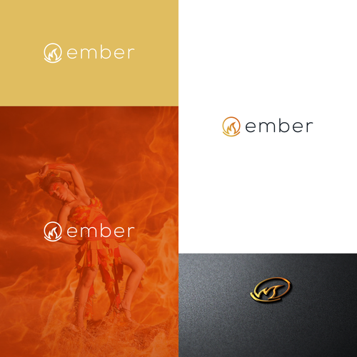 Logo for lifestyle brand ('ember' with flame beside the word ember ...