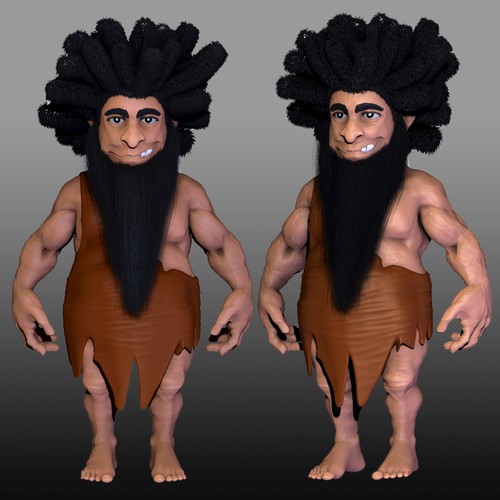 3D Caveman Mascot with action poses | 3D contest