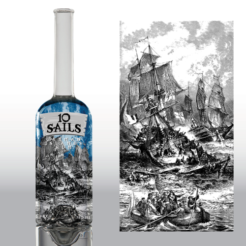 10 Sails Rum Bottle Label | Product label contest