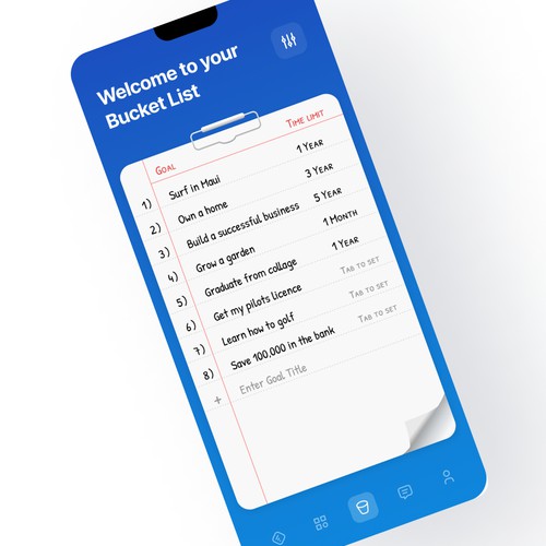 Designs | "Modern and appealing bucket list app design" | App design ...
