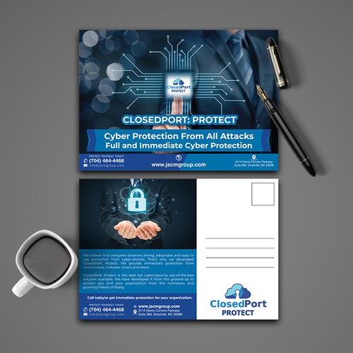 Design a Brochure and Postcard for a brand new Cyber Security Service ...