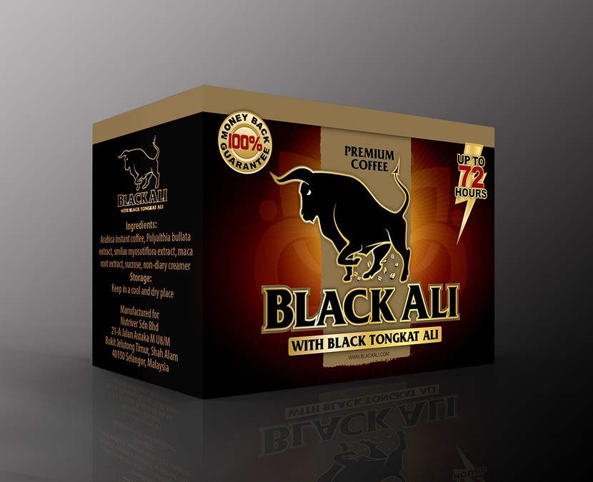 Product Packaging (Box) for Black Ali - BEST Tongkat Ali Coffee Ever ...