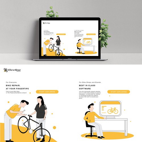 create a fun & friendly illustration for bike shop software company ...