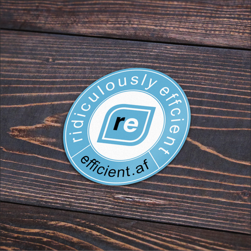 Make an epic, minimalist logo sticker for Ridiculously Efficient ...