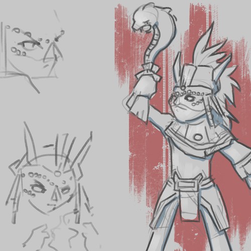 mayan bad ass character cartoon dude | キャラクター・マスコットコンペ