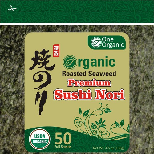 Help One Organic design a new Roasted Seaweed (Nori) label from the ...