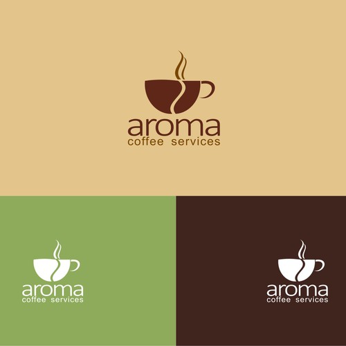 Logo and business card for Aroma Coffee Services "reward your senses ...