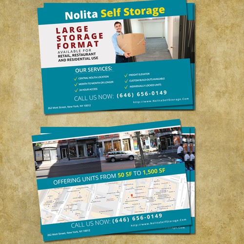 Create a captivating marketing flyer for Nolita Self-Storage | Postcard ...
