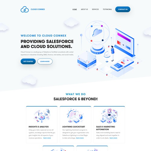 Designs | Cloud Connex site design | Web page design contest