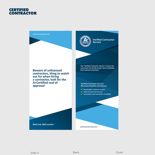 brochure design for Certified Contractor | Brochure contest