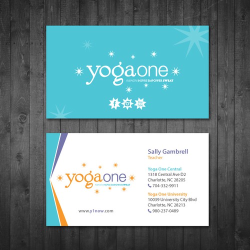 Designs | Rocking yoga studio wants a business card to shine as bright ...