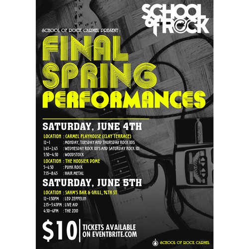 School of Rock Spring Concert Poster | Poster contest