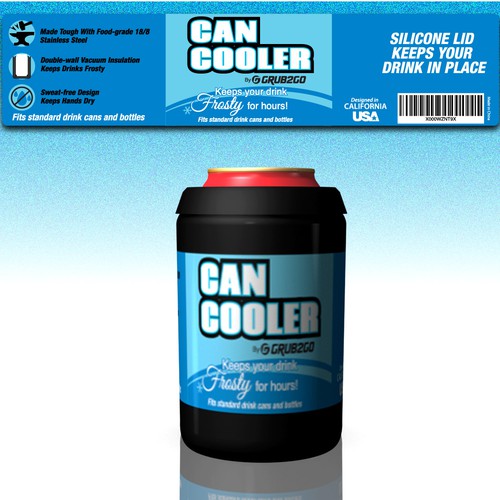 Design a Label for a Stainless Steel Can Cooler | Product label contest