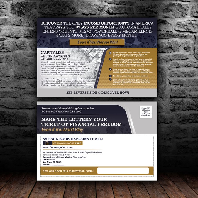 Create A Jumbo Postcard For A Lottery System | Postcard, flyer or print ...