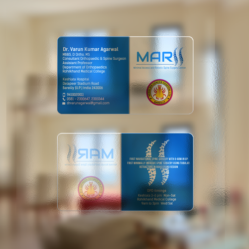 design a visiting card for spine surgeon | Business card contest