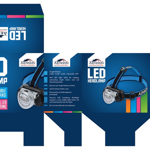 Create A **LED Headlamp Flashlight** Packaging Design To Be Seen All ...