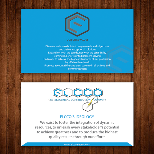 Company Core Values Card | Business card contest