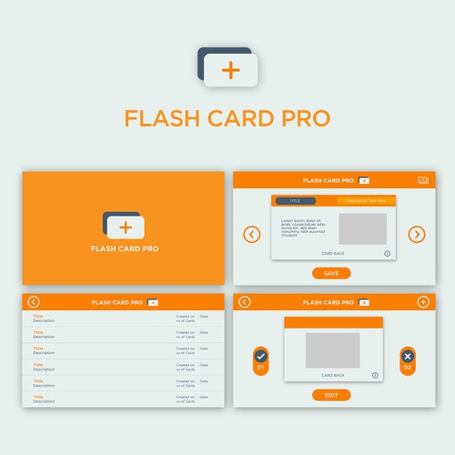 Need flat designs for educational flash card app | App design contest