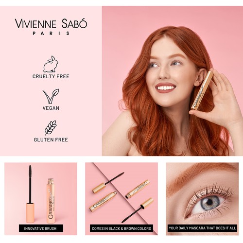 Designs | Enhanced product information for a French mascara | Postcard ...