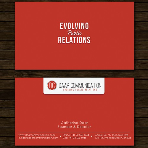 Business Card design for a Public Relation Agency | Postcard, flyer or ...