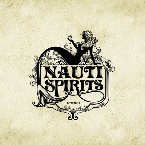 Ghostly, tastefully provocative, nautical, 1920's-themed logo for Nauti ...