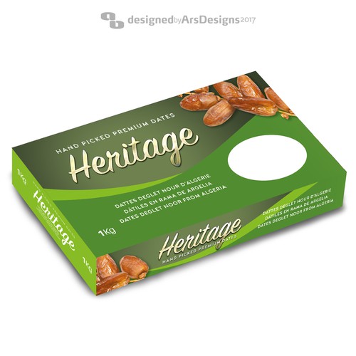 Splendid carton box design for dried dates. | Product packaging contest