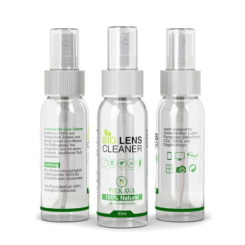 Create a nice looking label for our new natural lens cleaner | Product ...