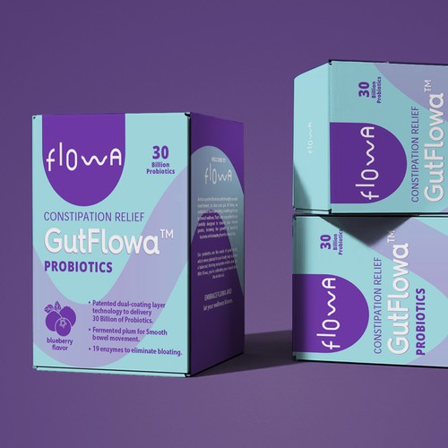 Designs | Probiotics with flow. Clean and artistic box label design ...