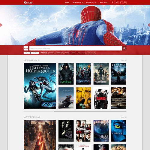 Web Page Design - Flixed - Netflix Search Engine | Web page design contest