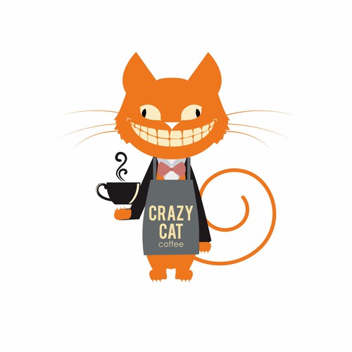 Design a bright, inspired logo for new company "Crazy Cat Coffee ...