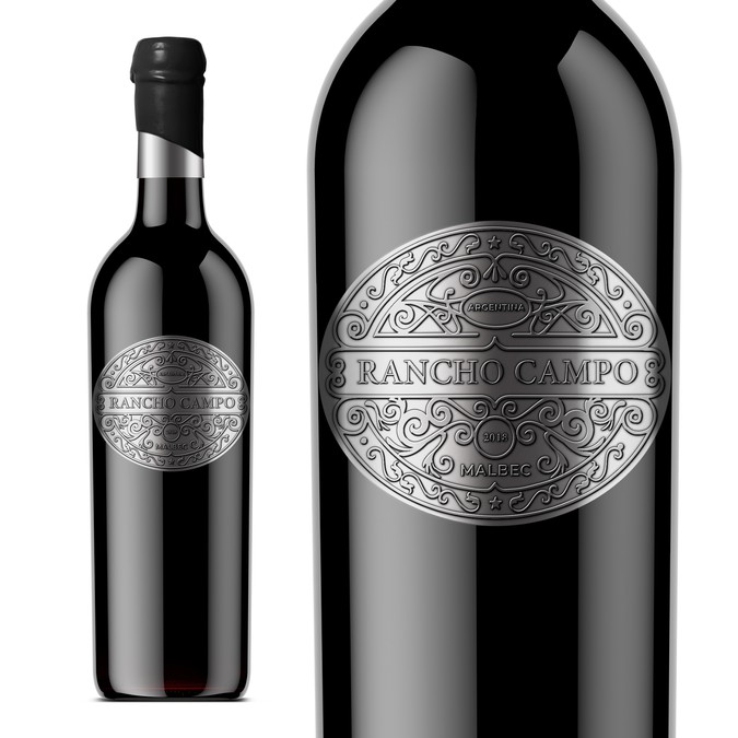 Silver Argentinian Malbec Label set | Product label contest