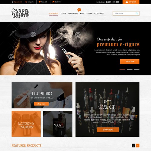 Vape Point Shop & Bar WEB design | Web page design contest