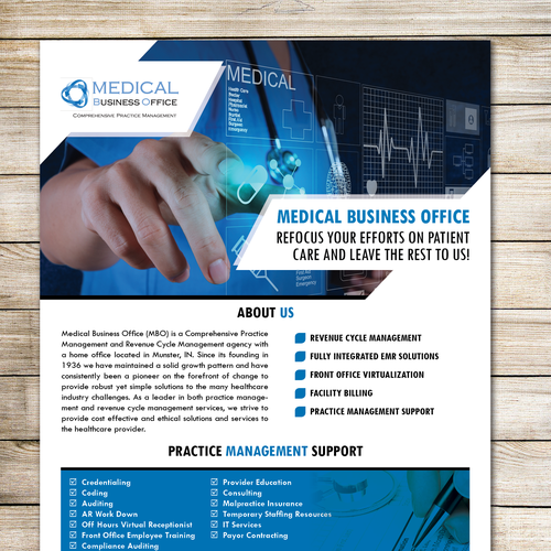 Create attractive leave behind for healthcare industry solution ...