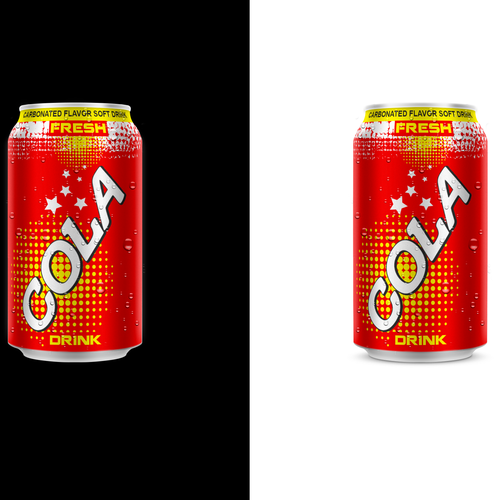 Create a generic 12 oz cola beverage can label for startup company ...