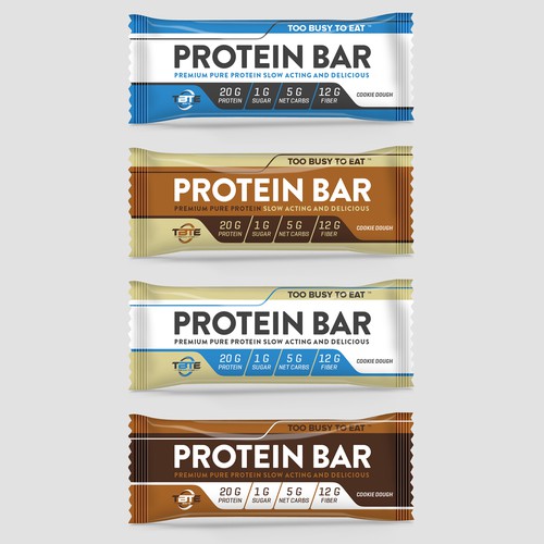 Designs | Design a unique protein bar wrapper for Too Busy To Eat ...