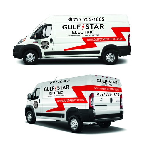 Design a ELECTRICIAN VAN lettering and or partial wrap for GULFSTAR ...