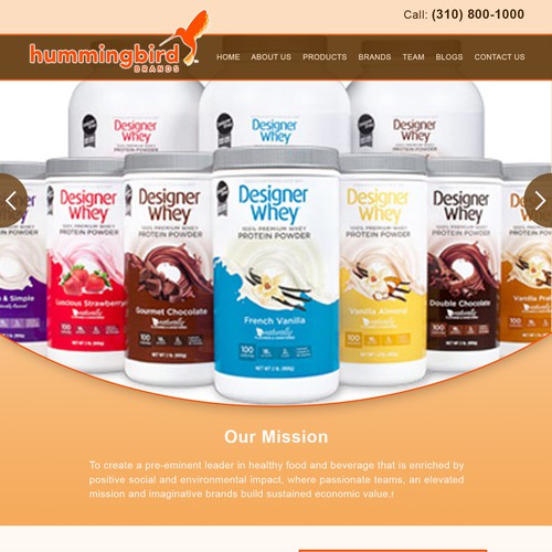 Hummingbird website | Web page design contest